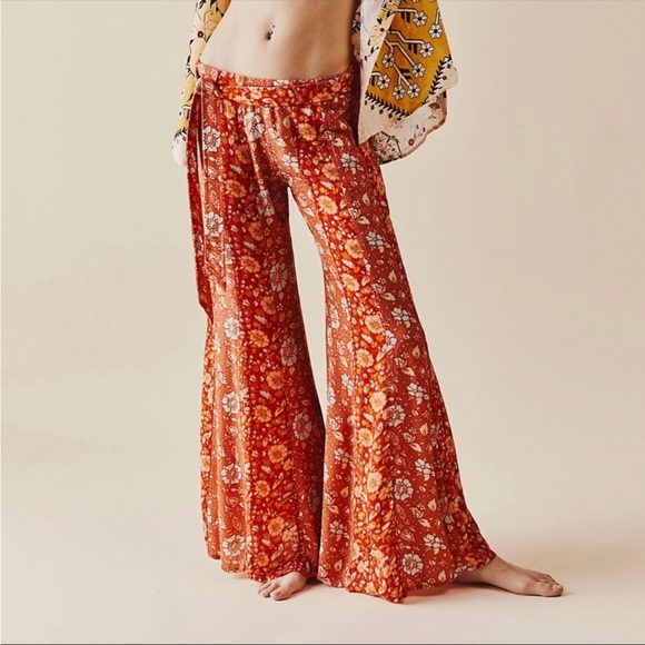 Free People | Pants & Jumpsuits | Free People Boho Wide Leg Flare Pants ...